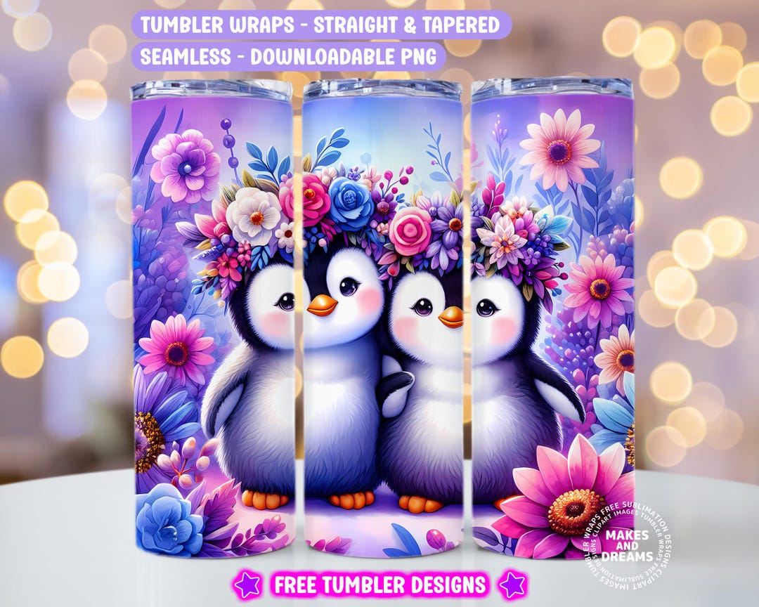 Besties Tumbler Wrap Penguin Lover Png 20oz Skinny Tumbler Sublimation ...