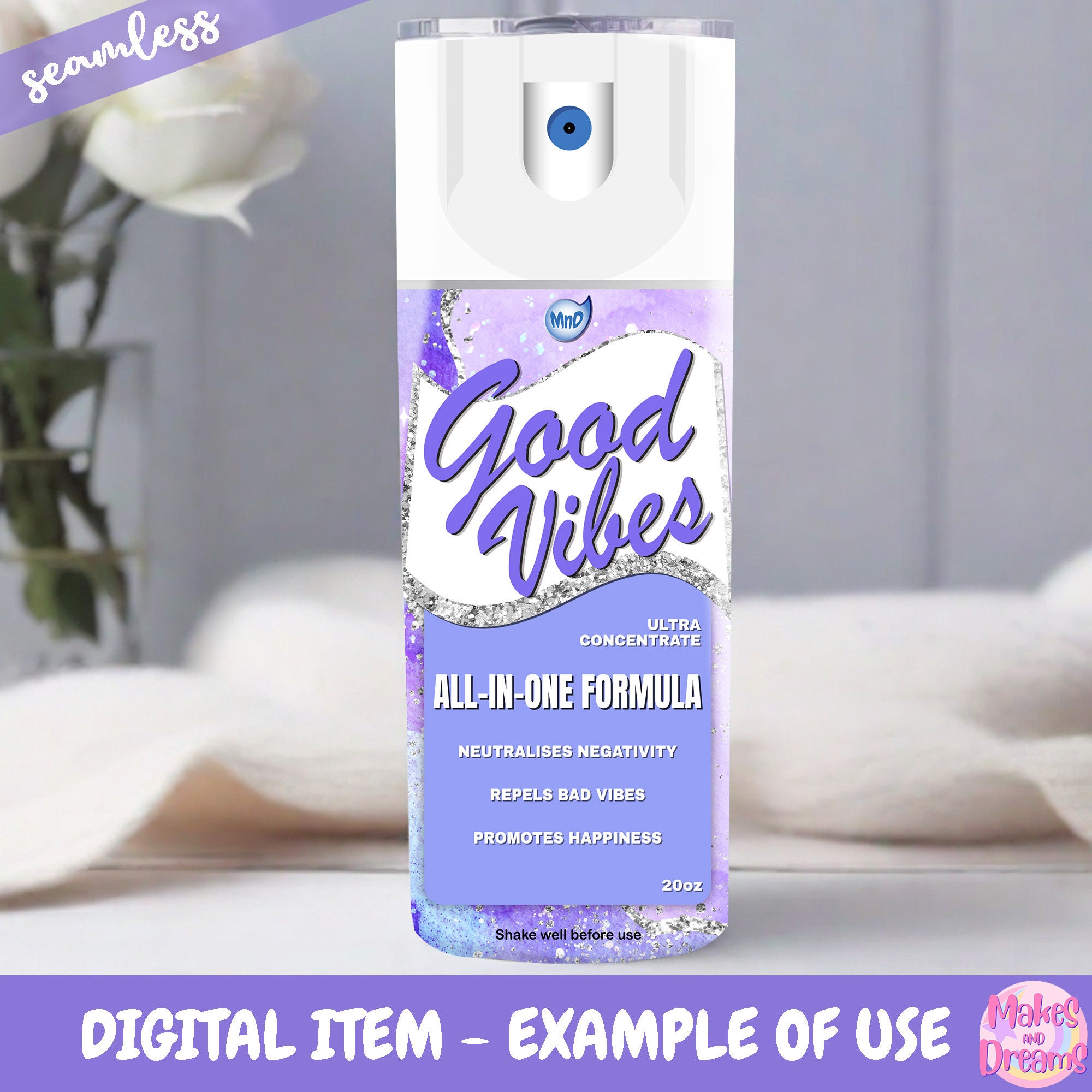 20oz Spray Tumbler Wrap Affirmation Tumbler Sublimation Image Good ...