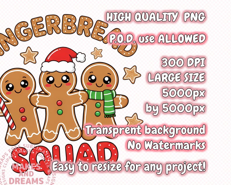 Gingerbread Squad Png Sublimation Design Christmas Shirt Design Baking ...