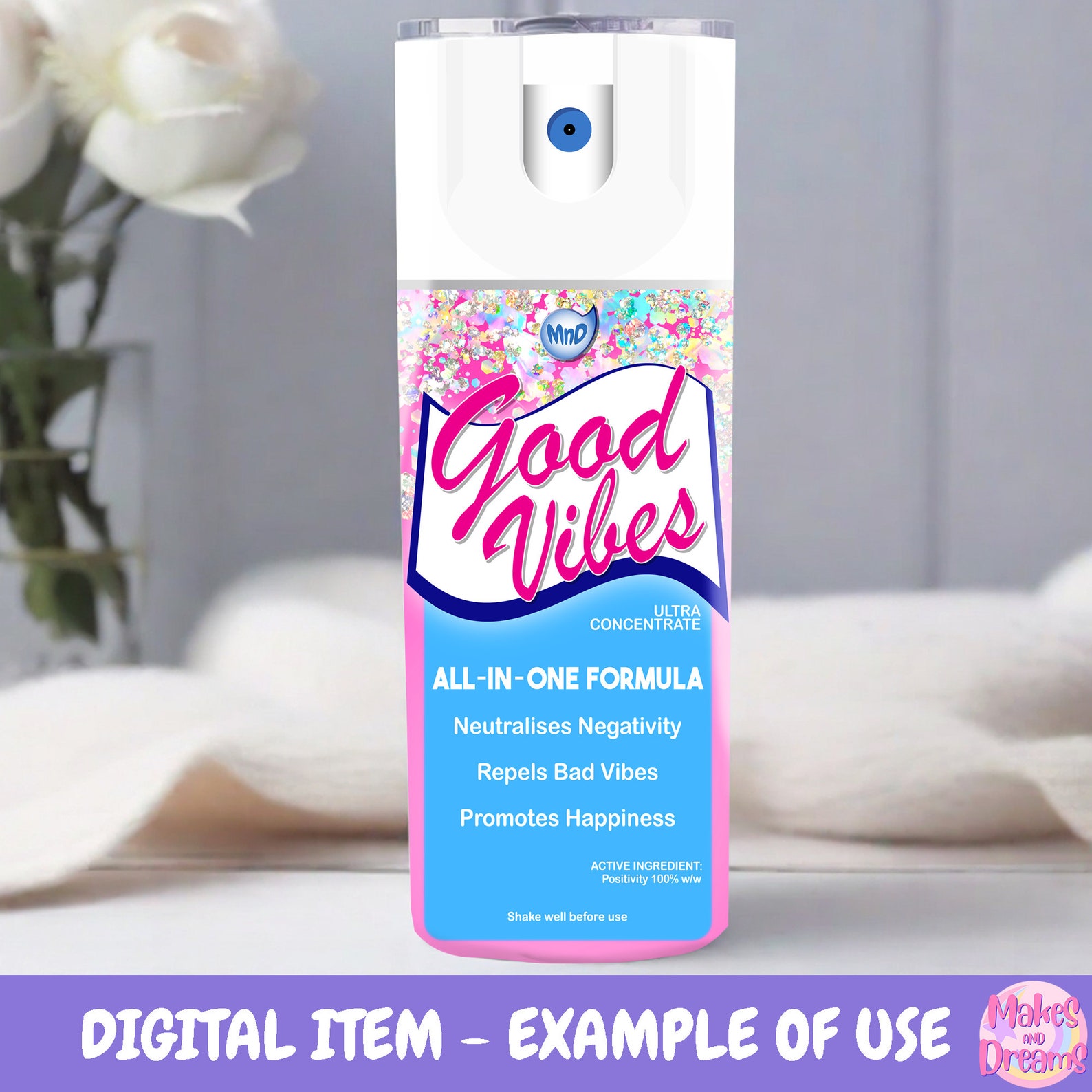 Good Vibes Spray Tumbler Wrap Sublimation Image PNG for 20oz Skinny ...