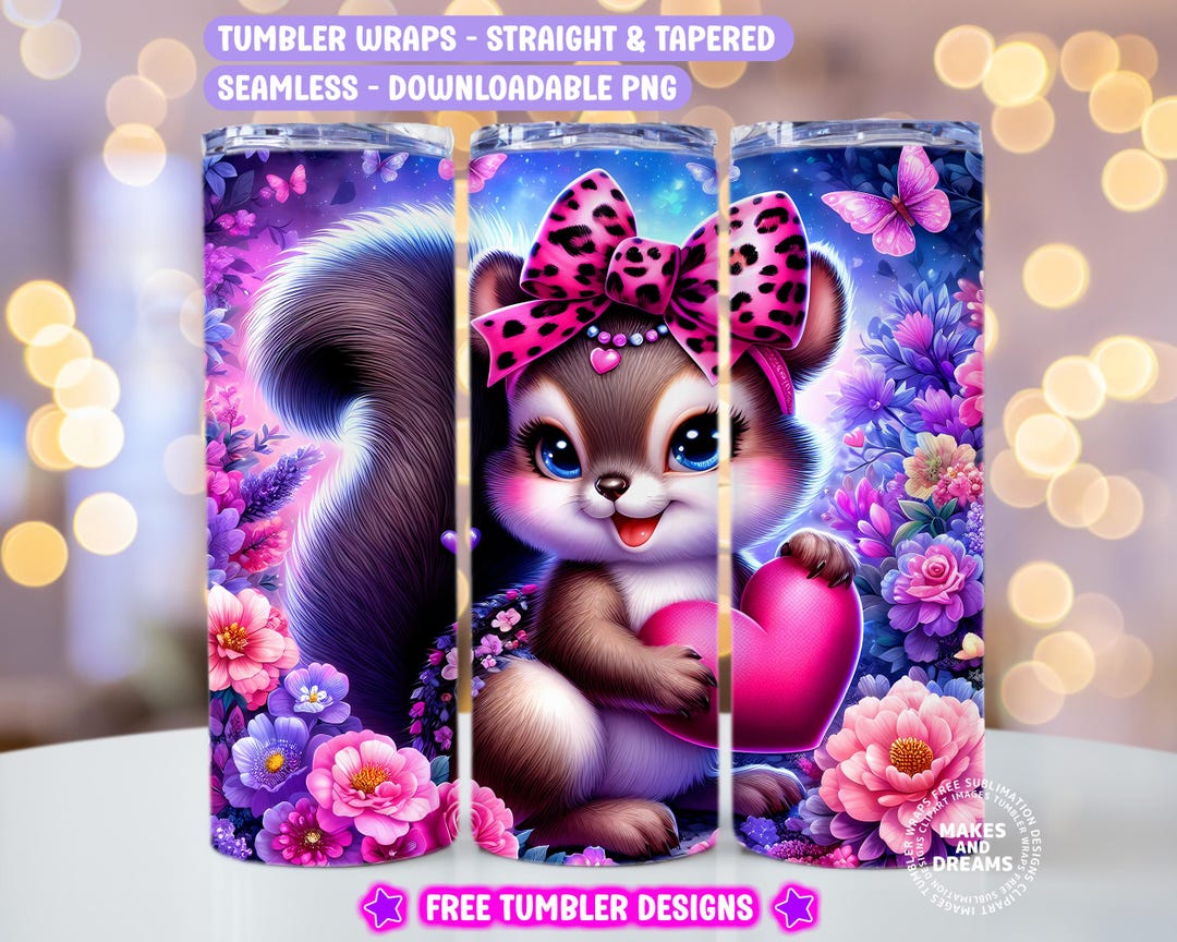 Love Tumbler Wrap Squirrel Png Coquette Tumbler 20 Oz Skinny ...