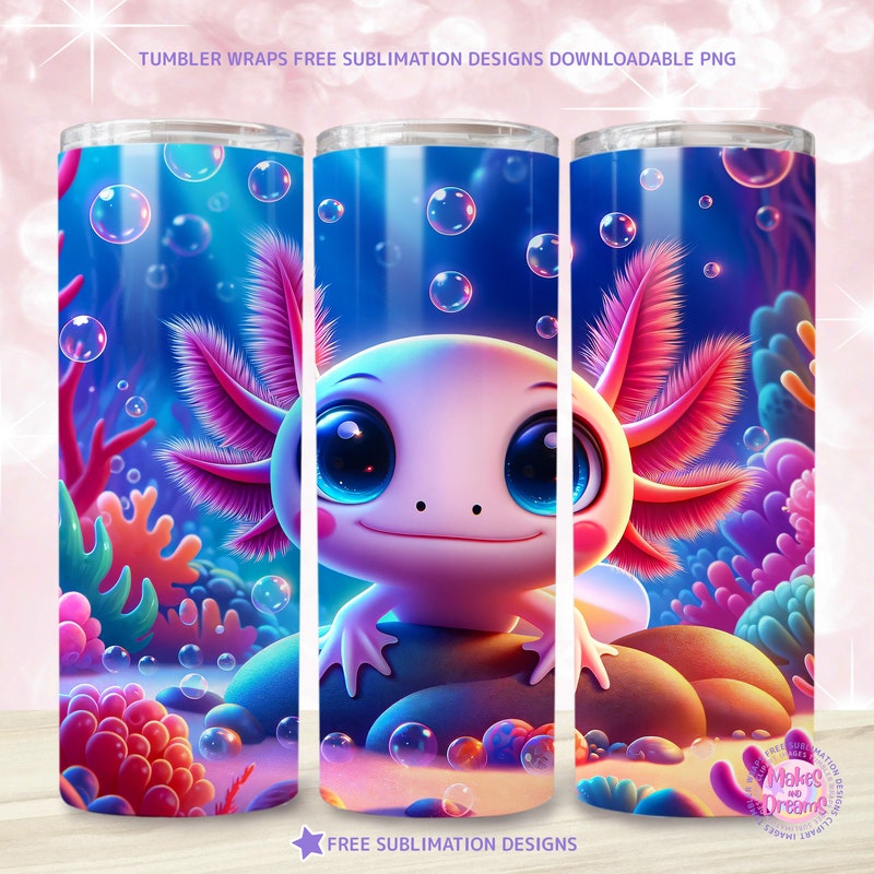 Axolotl Sublimation Design - Etsy UK