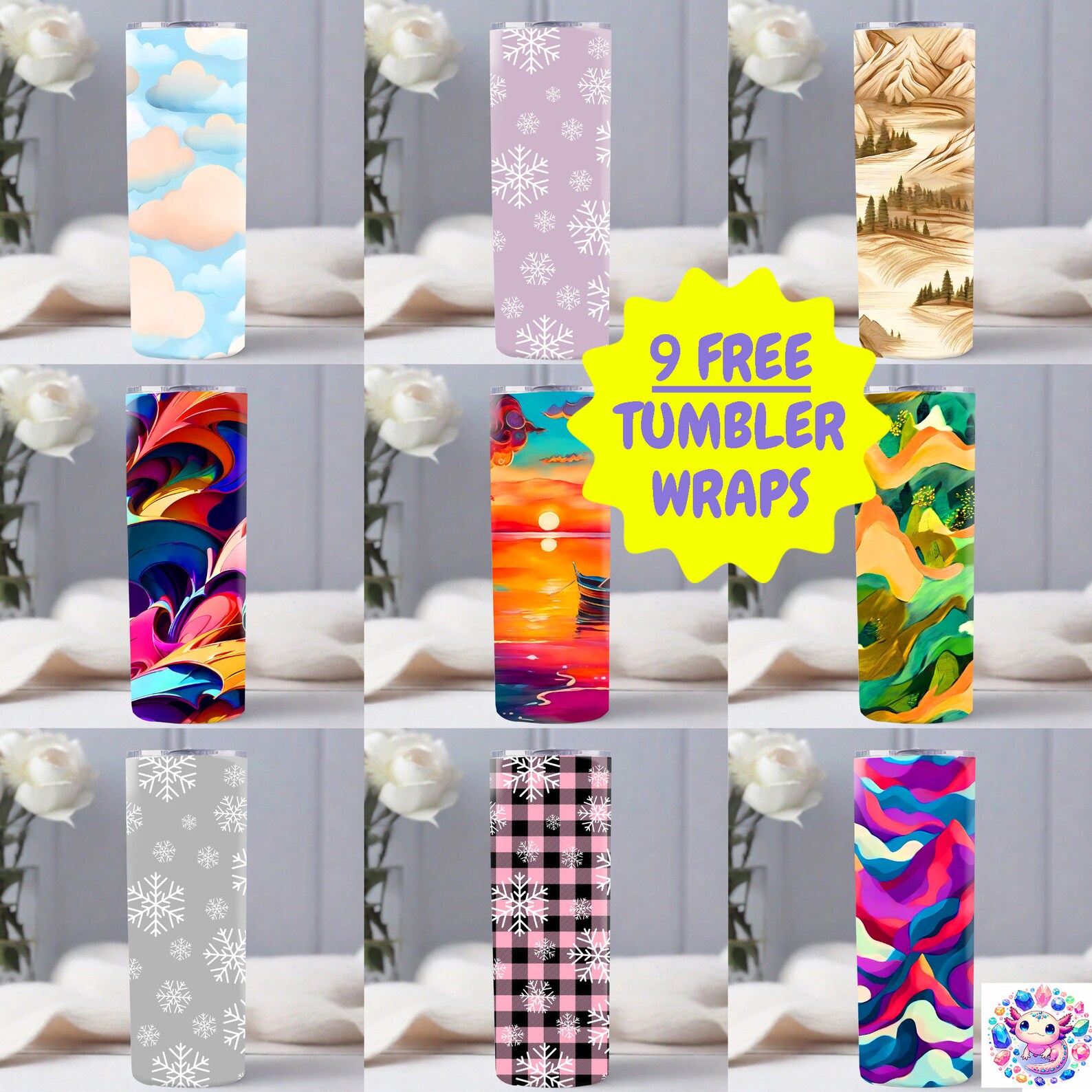 Axolotl Tumbler Wrap Axolotl Tumbler Png Cute Axolotl Png 3D Axolotl I ...