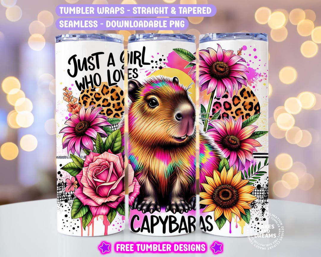 Capybara Tumbler Wrap Just A Girl Who Loves Capybara 20 Oz Skinny ...