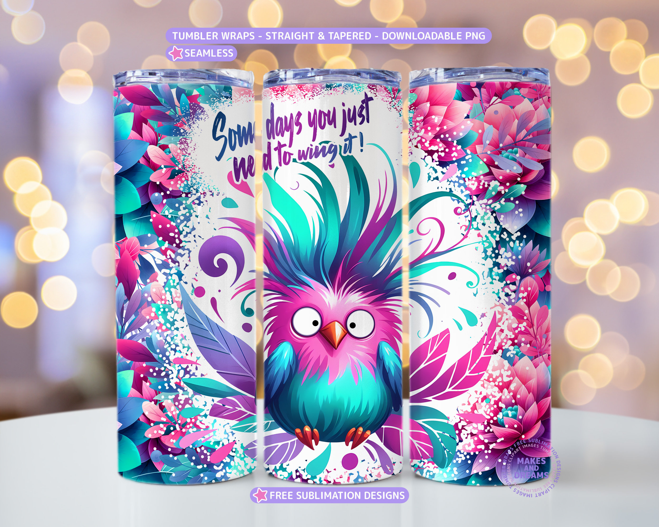 Sarcastic Tumbler Wrap, Birds Funny Sublimation Design 20oz Skinny ...