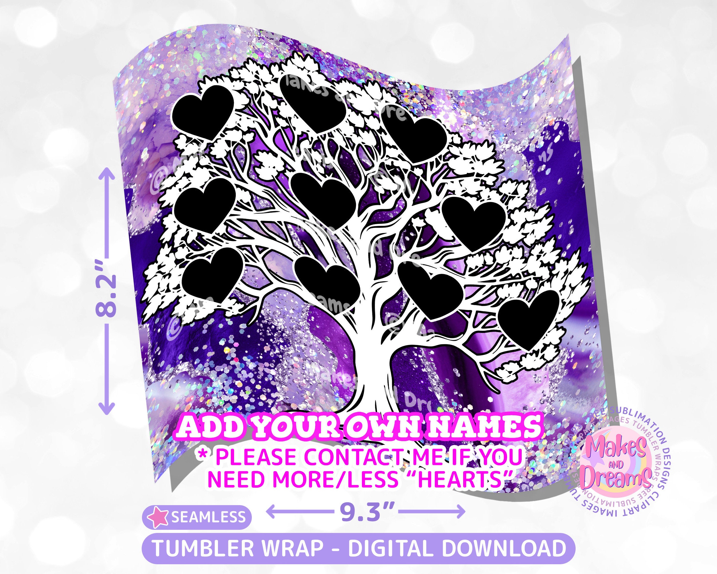 Family Tree Generational Family Tumbler Wrap 20 Oz Skinny Sublimation ...