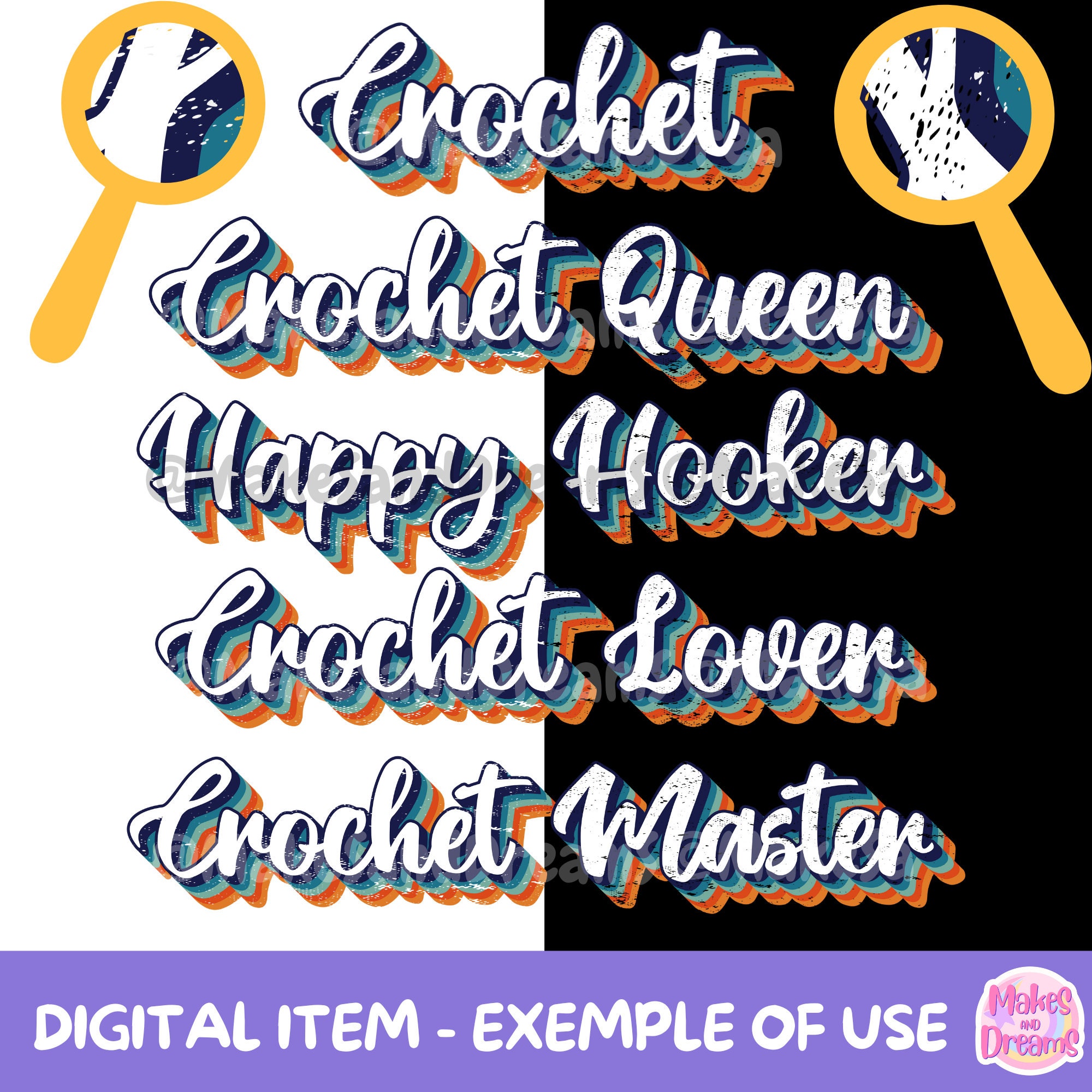 Crochet Clipart Bundle Png Crochet File for Commercial Use Crochet ...