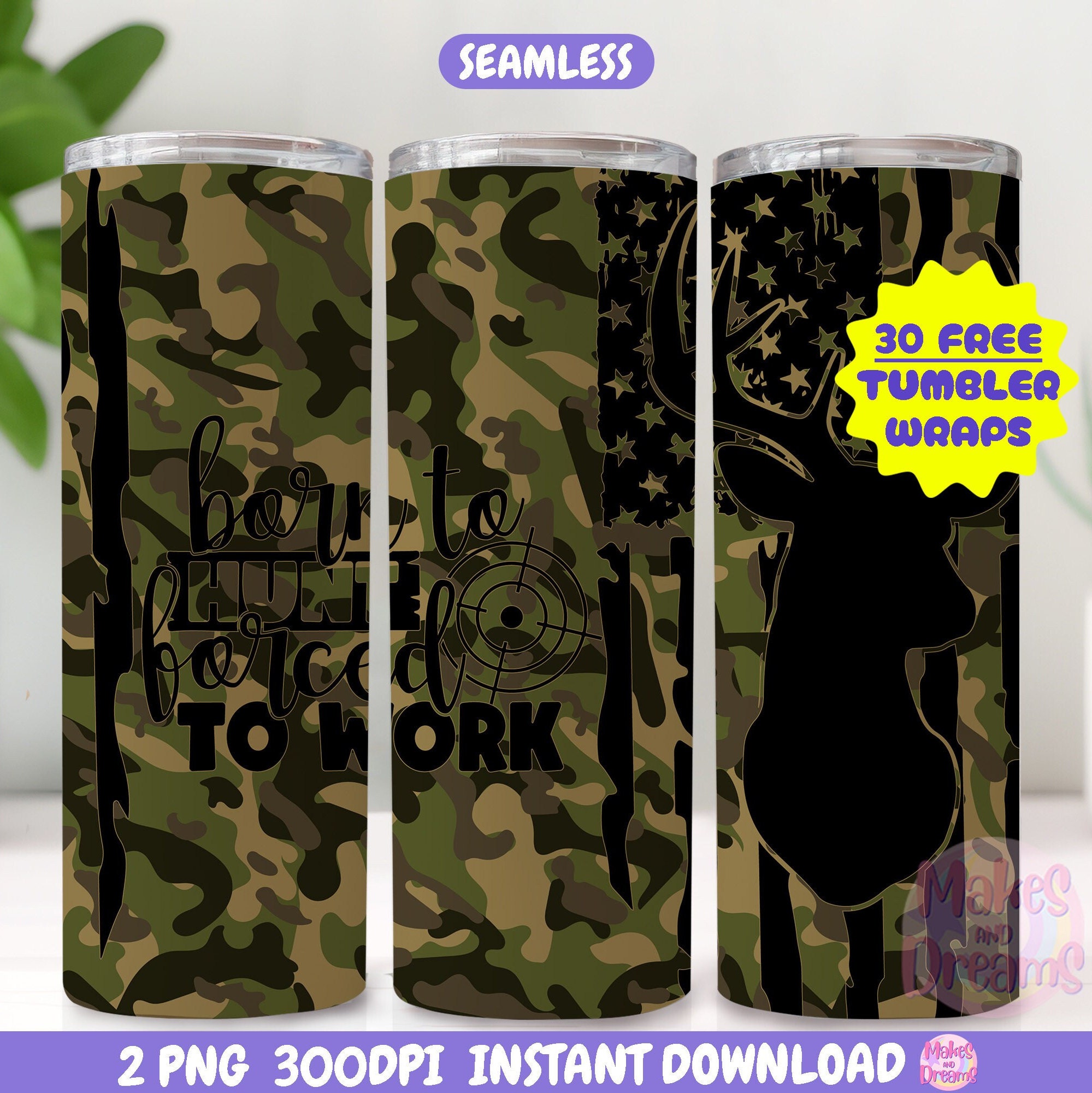 Hunting Tumbler Wrap Deer Hunting Png Hunter 20 Oz Skinny Tumbler ...
