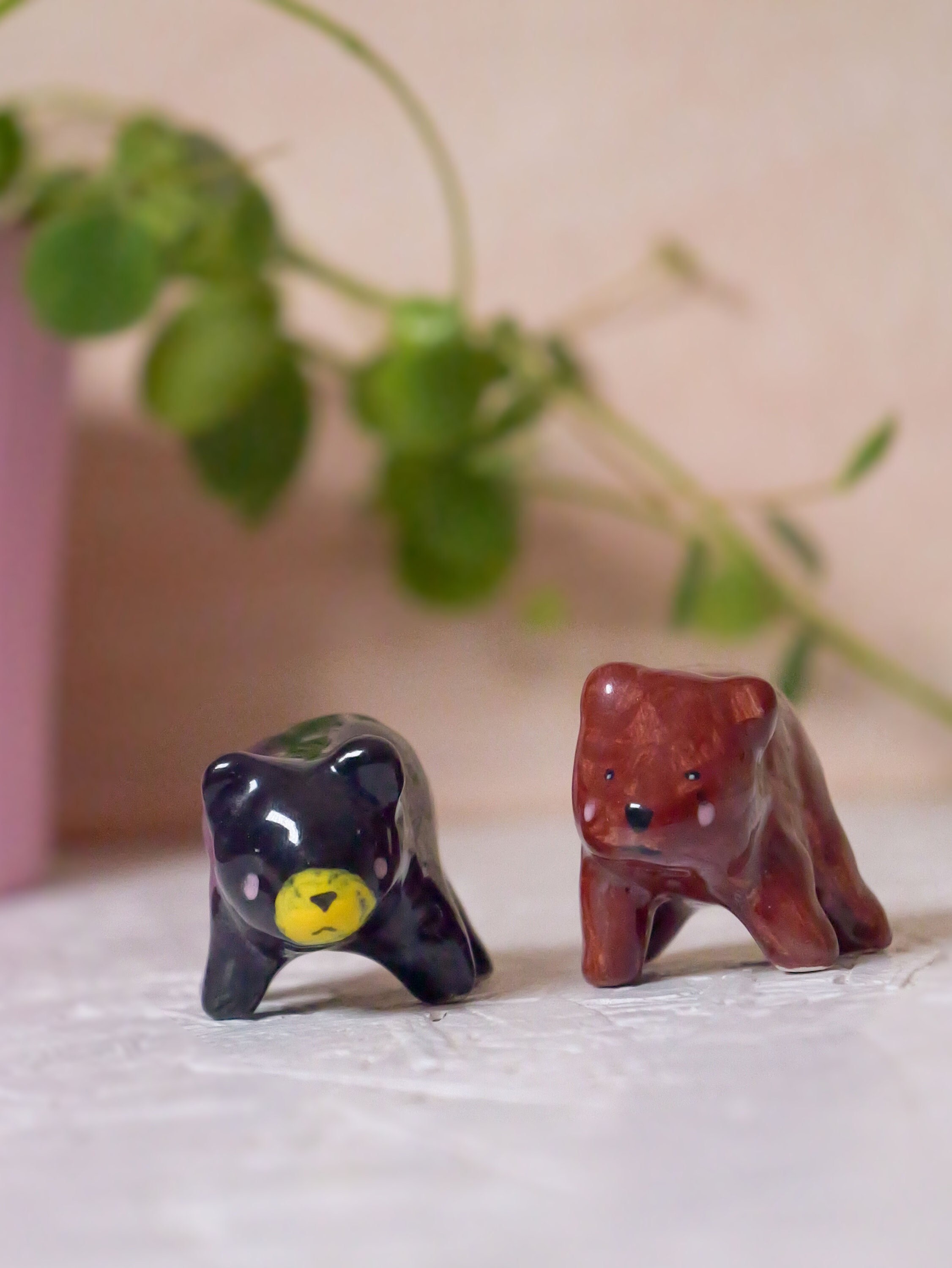 Bear Ceramic Figurine Black Bear Figurine Bear Totem Brown - Etsy