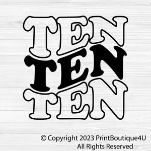 10th Birthday SVG PNG PDF, Ten Svg, 10 Svg, Birthday Girl Shirt Svg ...