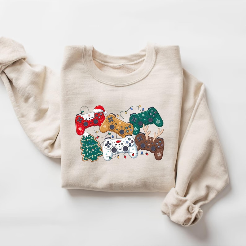 Controller Christmas Sweatshirt, Gaming Xmas Sweater, Gaming Gift ...
