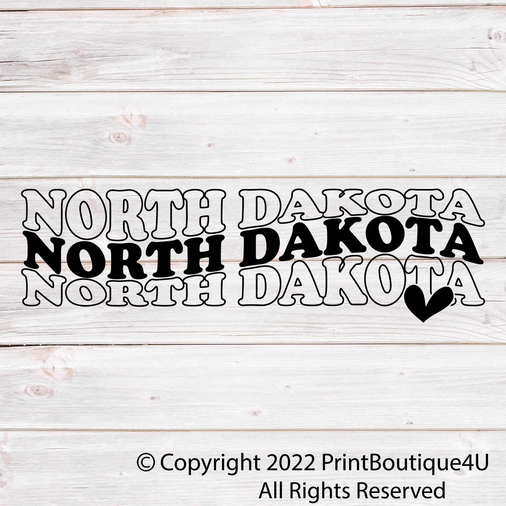 North Dakota SVG PNG PDF Love North Dakota Svg North Dakota - Etsy