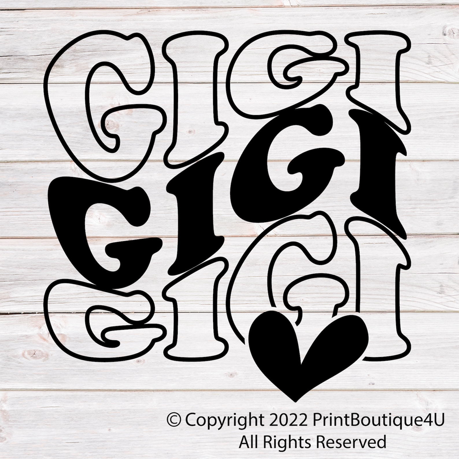 Gigi SVG File Instant Download Gigi Cut File for Cricut Gigi - Etsy