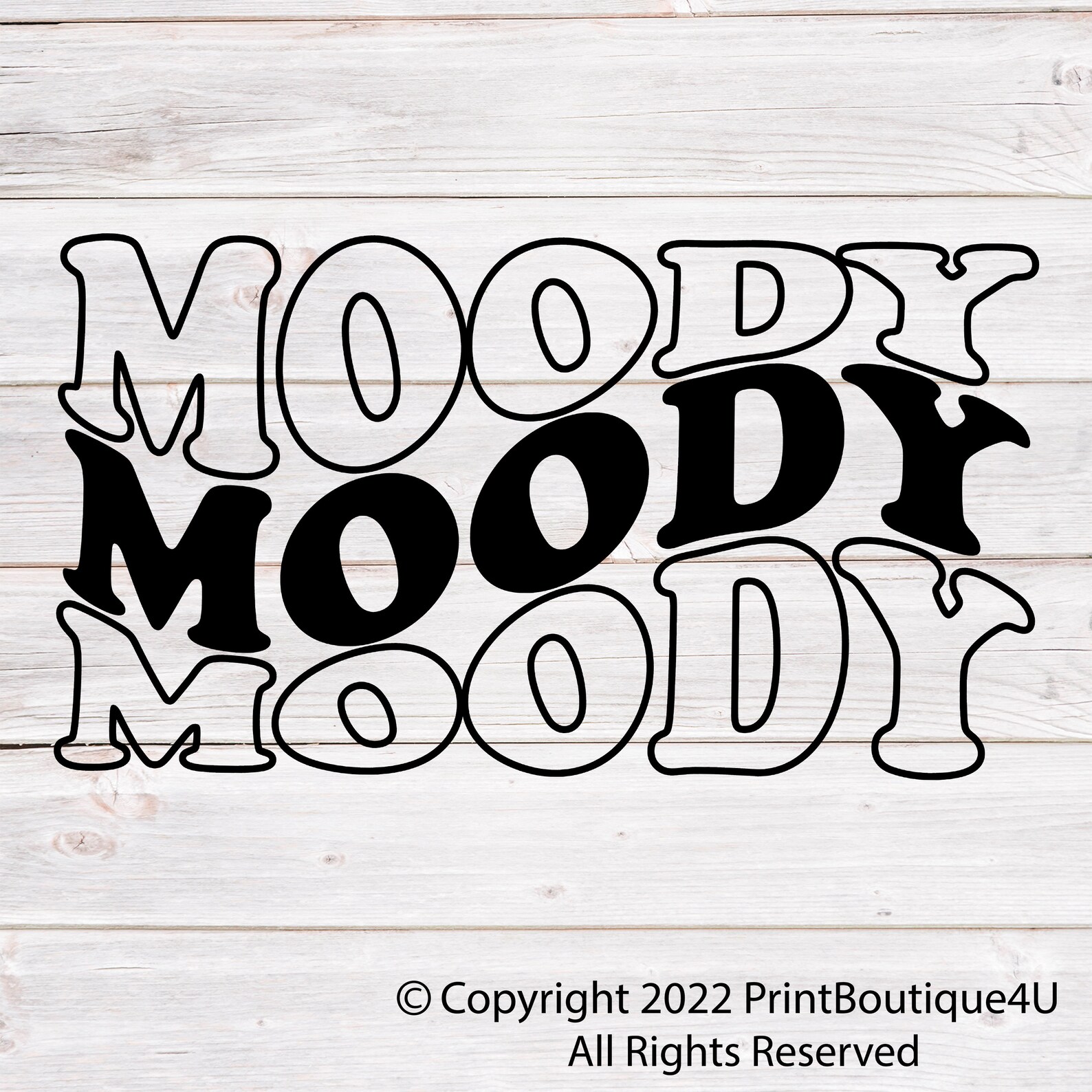 Moody SVG File Instant Download Moody Cut File for Cricut - Etsy