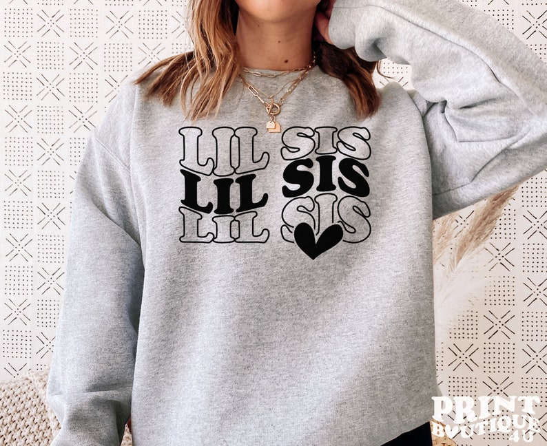 Lil Sis SVG PNG PDF, Little Sister Svg, Baby Svg, Siblings Svg, Sisters ...