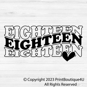 18th Birthday SVG PNG PDF, Eighteen Svg, Hello 18 Svg, Birthday Girl ...