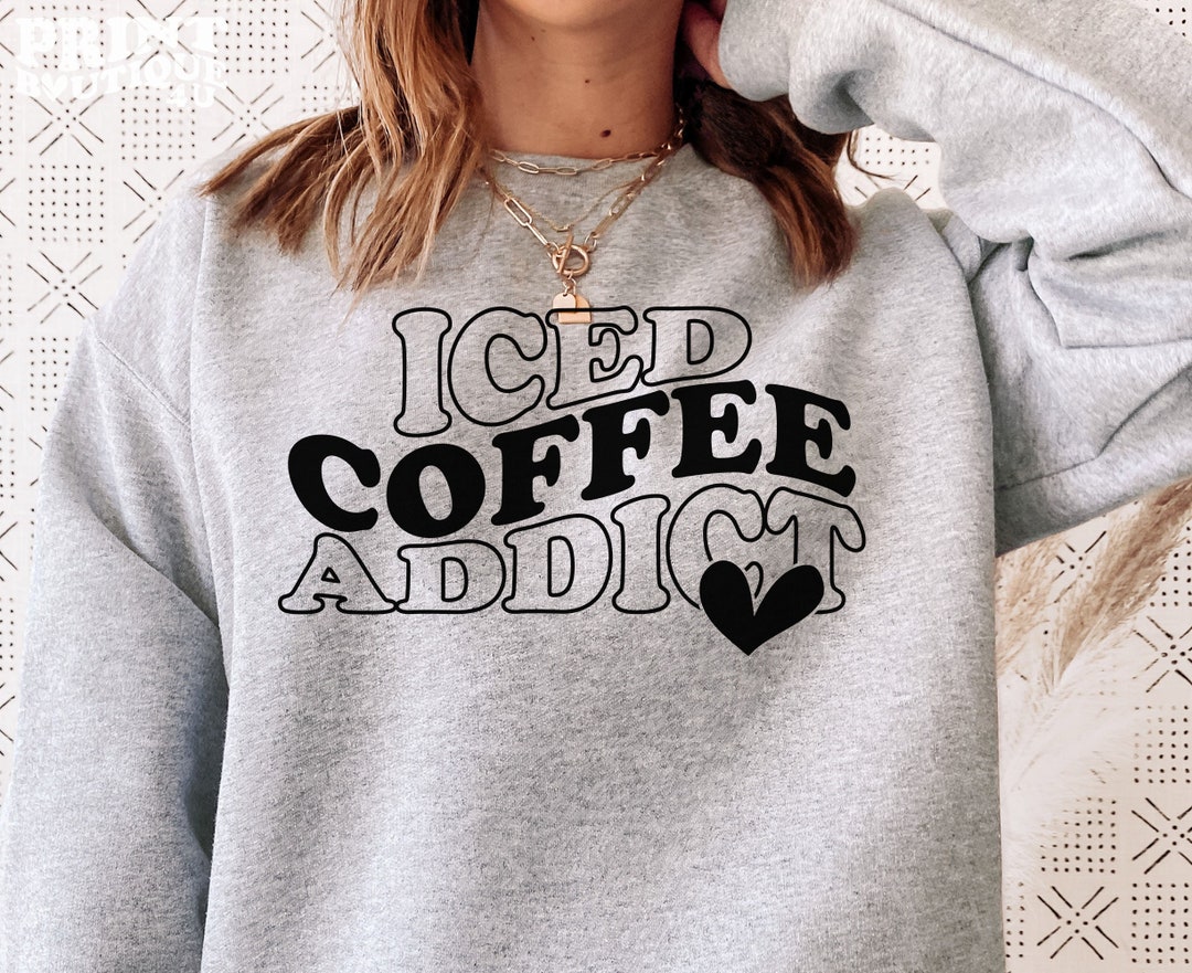 Iced Coffee Addict SVG File Instant Download, Coffee Lover Cut File for ...