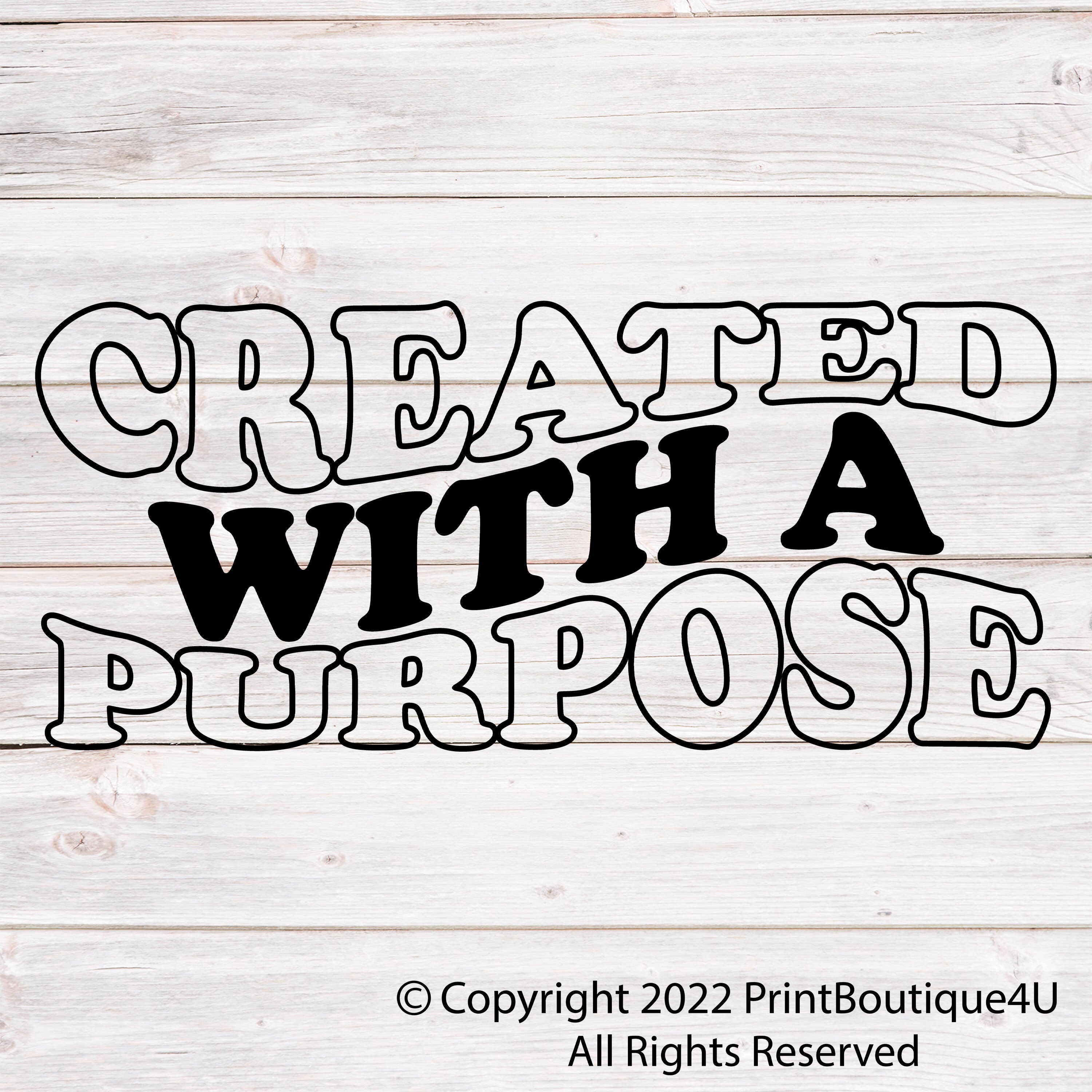 Created With A Purpose SVG Bible Verse Svg Inspirational - Etsy