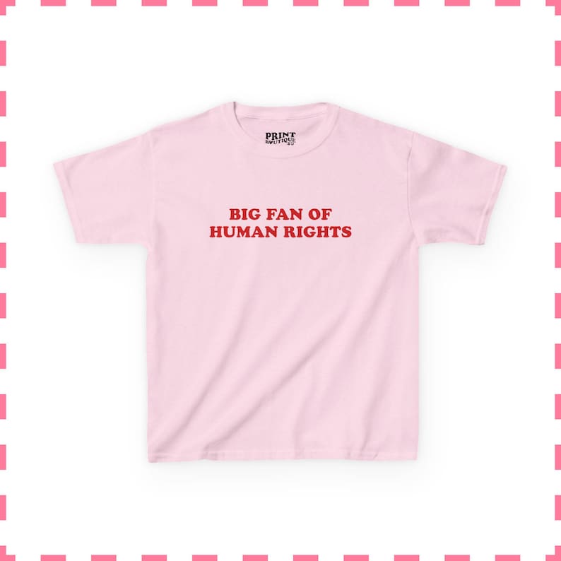 Big Fan of Human Rights Baby Tee, Y2K Retro Cropped Top Equality Shirt ...