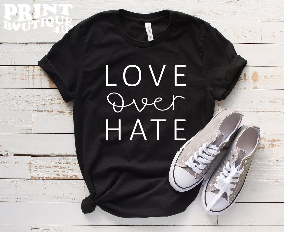 Love Over Hate Svg Inspirational Svg Love More Svg | Etsy