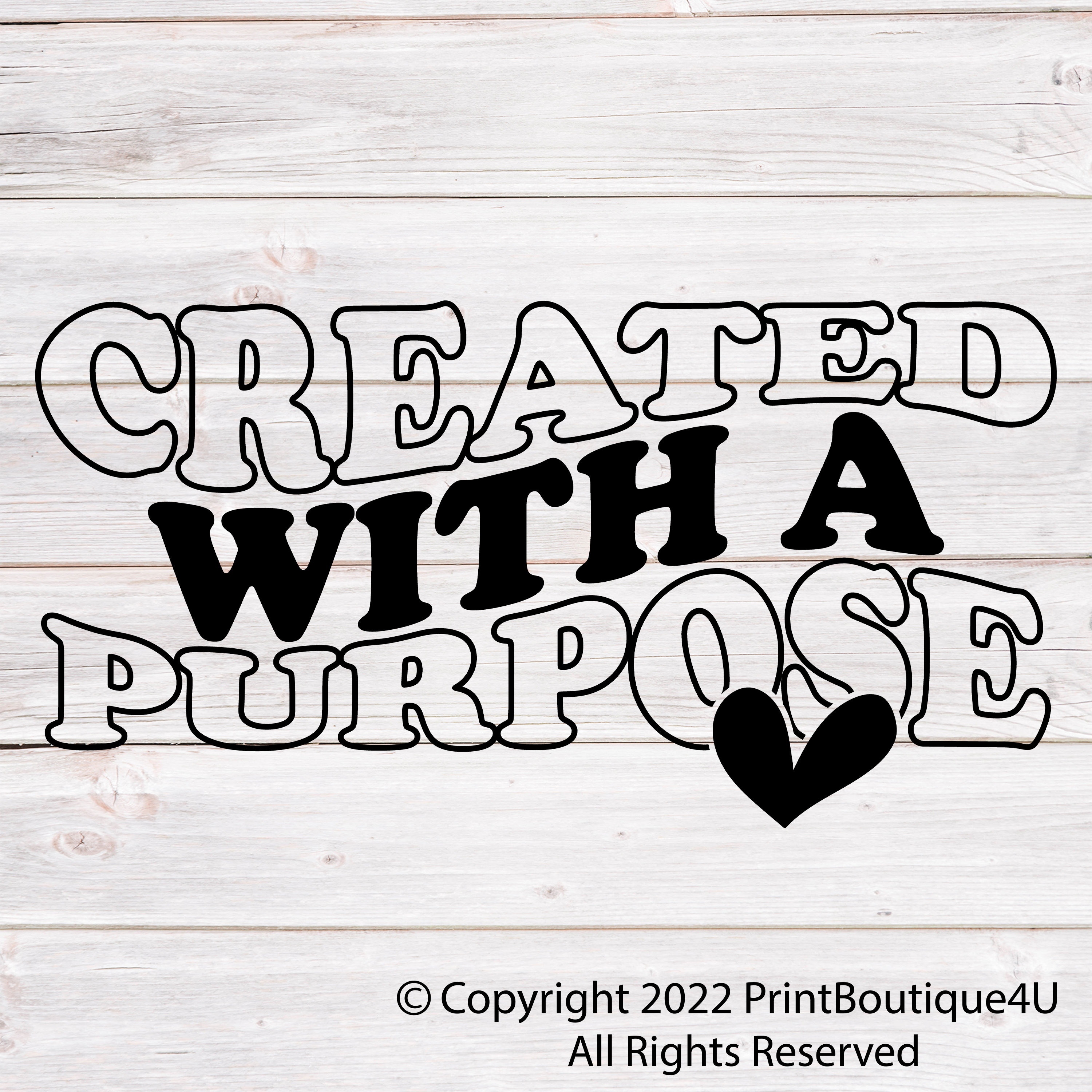 Created With A Purpose SVG Bible Verse Svg Inspirational - Etsy
