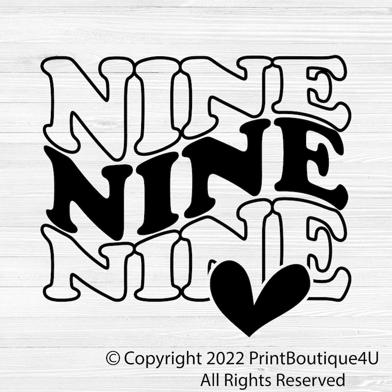 9th Birthday SVG PNG PDF Nine Svg 9 Svg Birthday Girl Shirt - Etsy