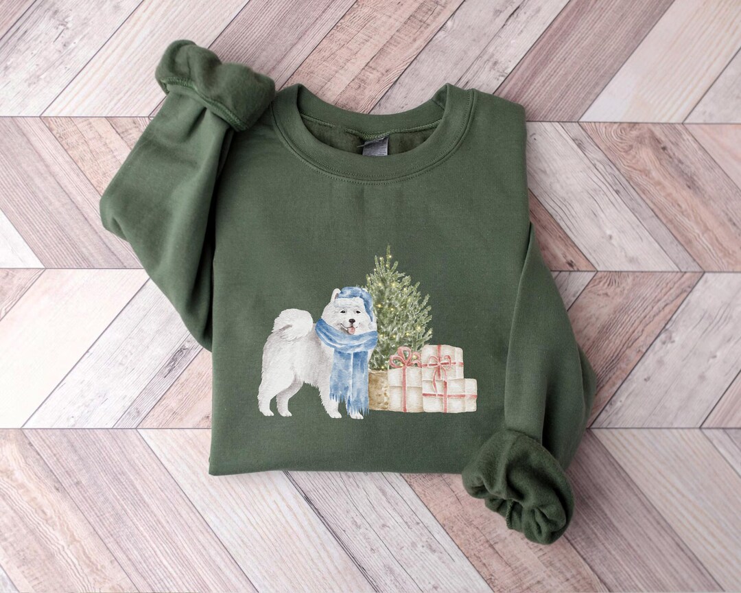 Samoyed Christmas Sweatshirt, Santa Samoyed Dog Sweater, Christmas ...