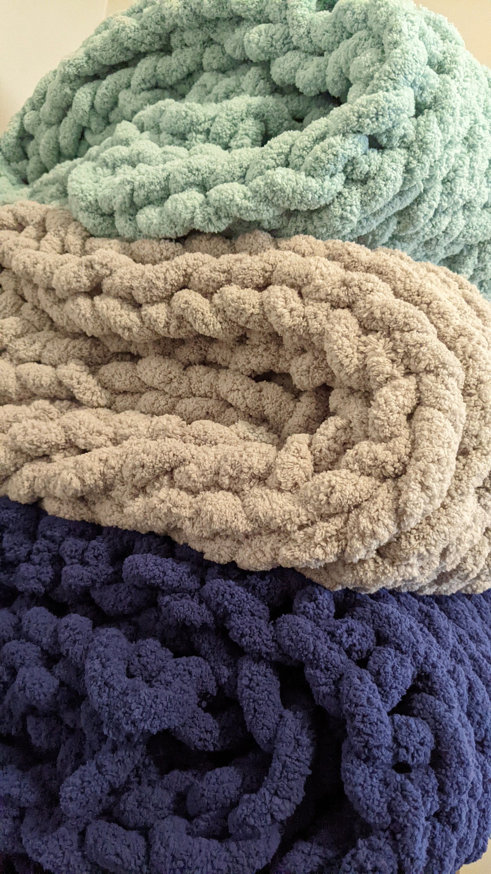 Chunky Blanket - Hand Knit - Single Color - Etsy