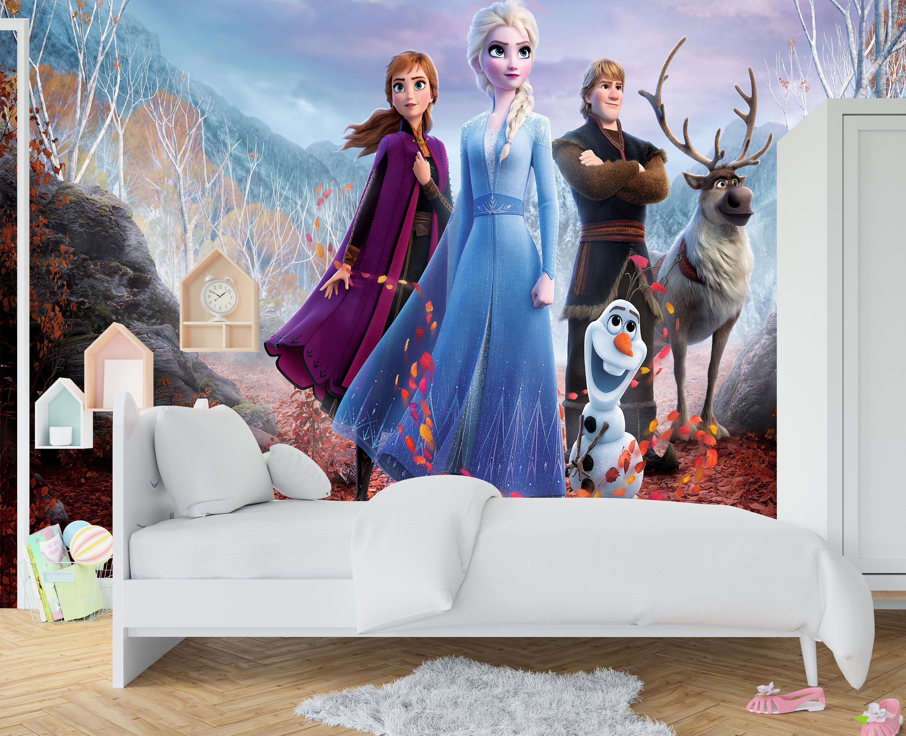 Elsa Frozen Wallpaper, Kids Wallpaper Peel and Stick, Nursery Wall ...
