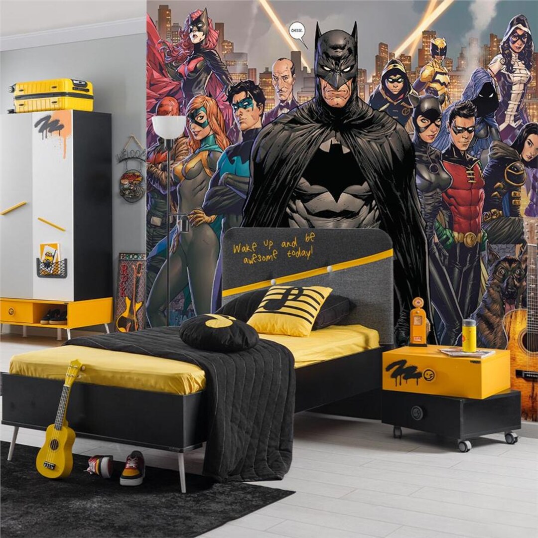 Batman Wall Mural for Kids Room, Superhero Kids Wallpaper, Kids Room ...