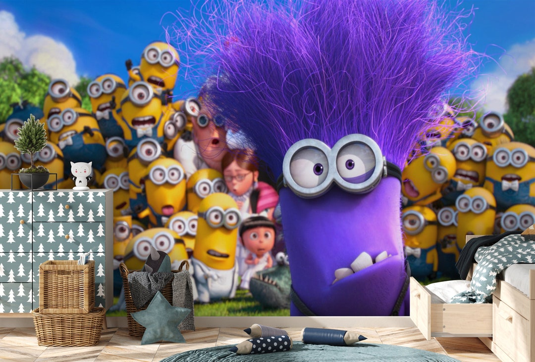 Minions 3D Wallpaper Mural: Kids Room Decor Removable Peel and Stick - Etsy