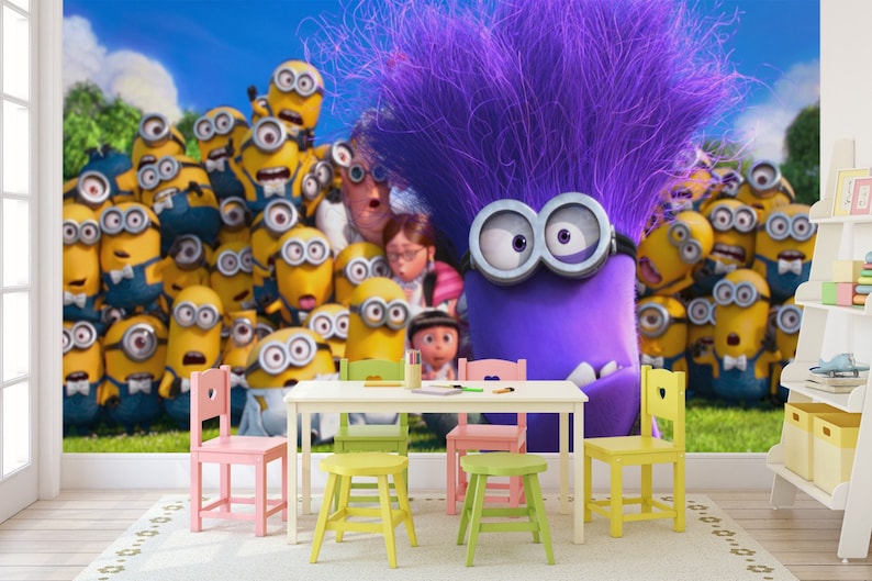 Minions Wallpaper, Kids Room Wallpaper, 3d Kid Wallpaper, Nursery Wall ...