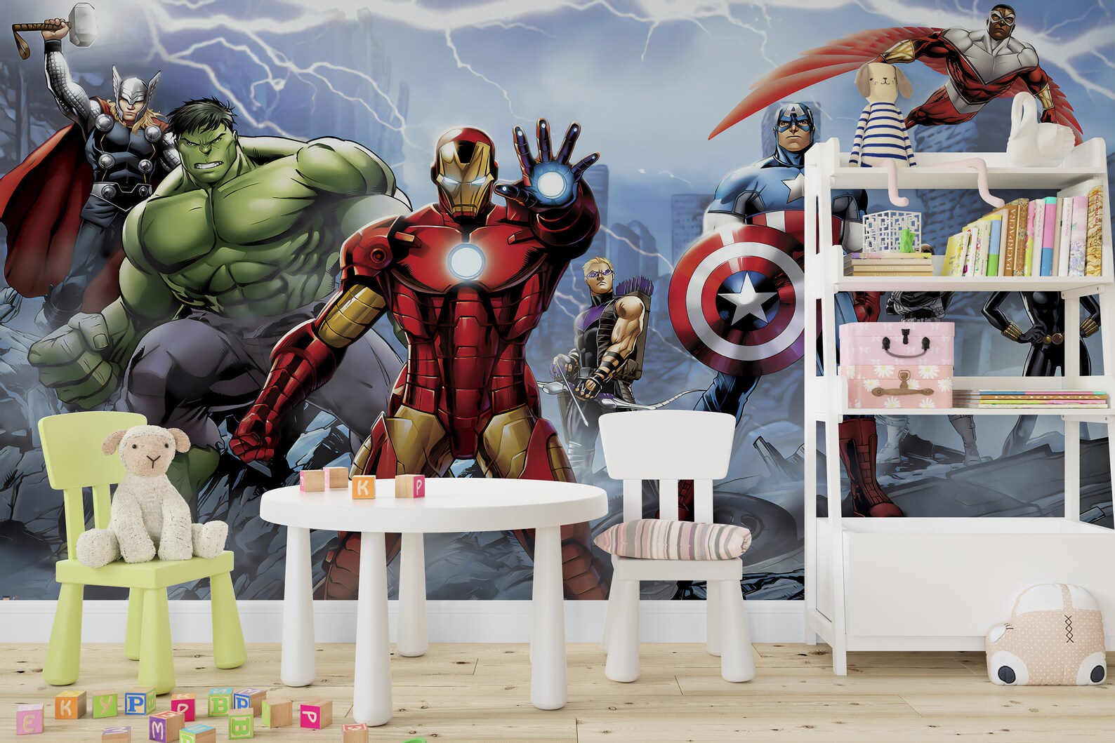 Marvel Heroes Kids Wallpaper, Self Adhisive Iron Man Hulk Marvel ...