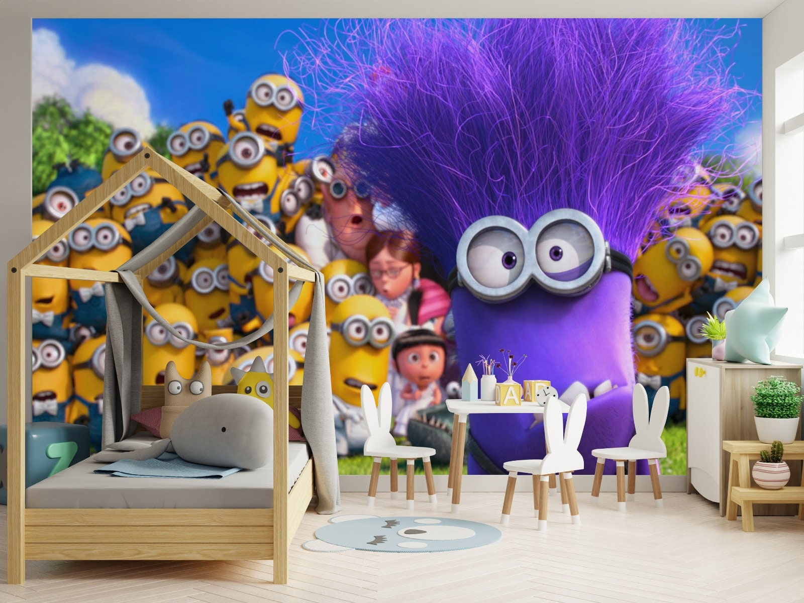 Minions 3D Wallpaper Mural: Kids Room Decor Removable Peel and Stick - Etsy