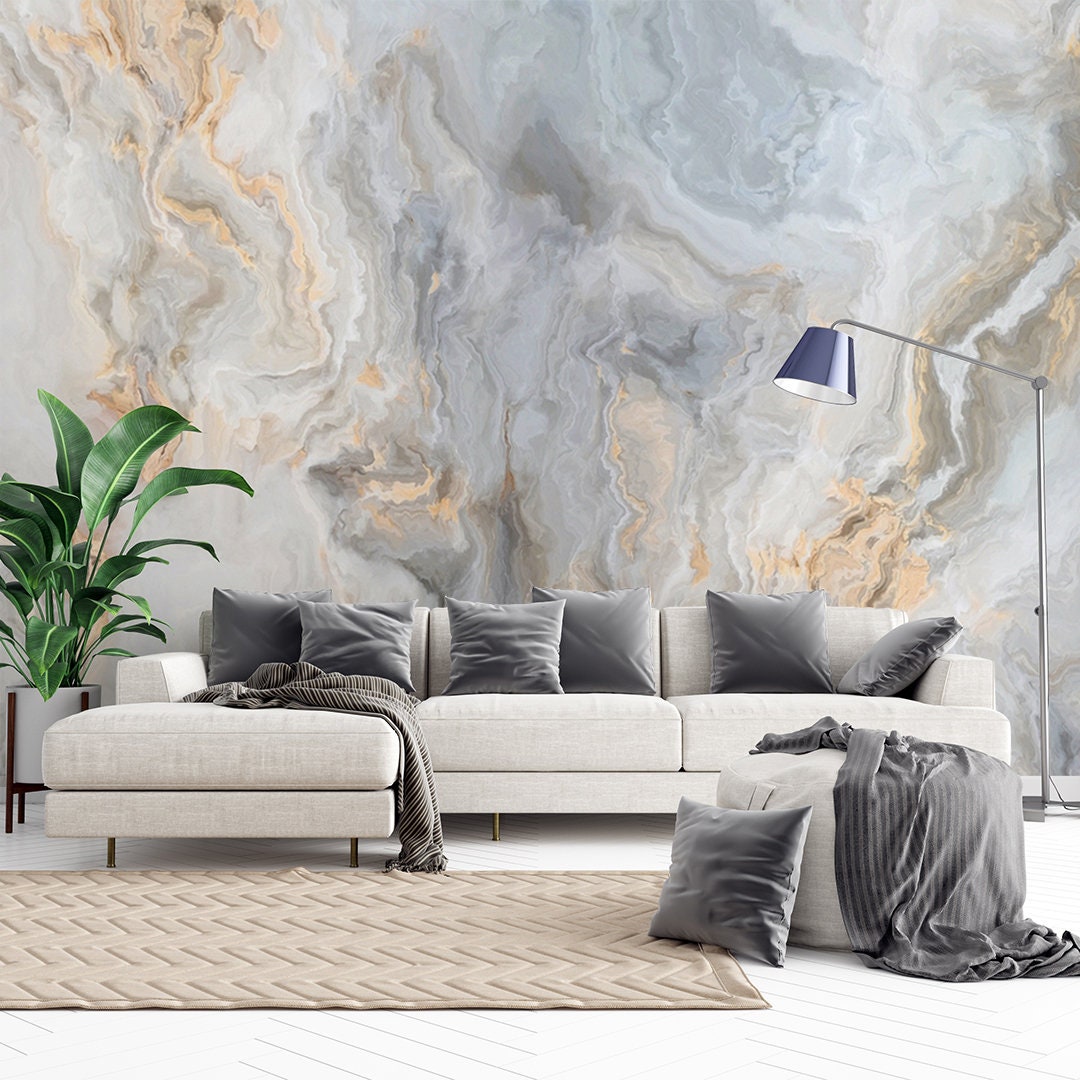 Modern Art Marble Wallpaper, Marble Wallpaper Peel and Stick, Peel and ...