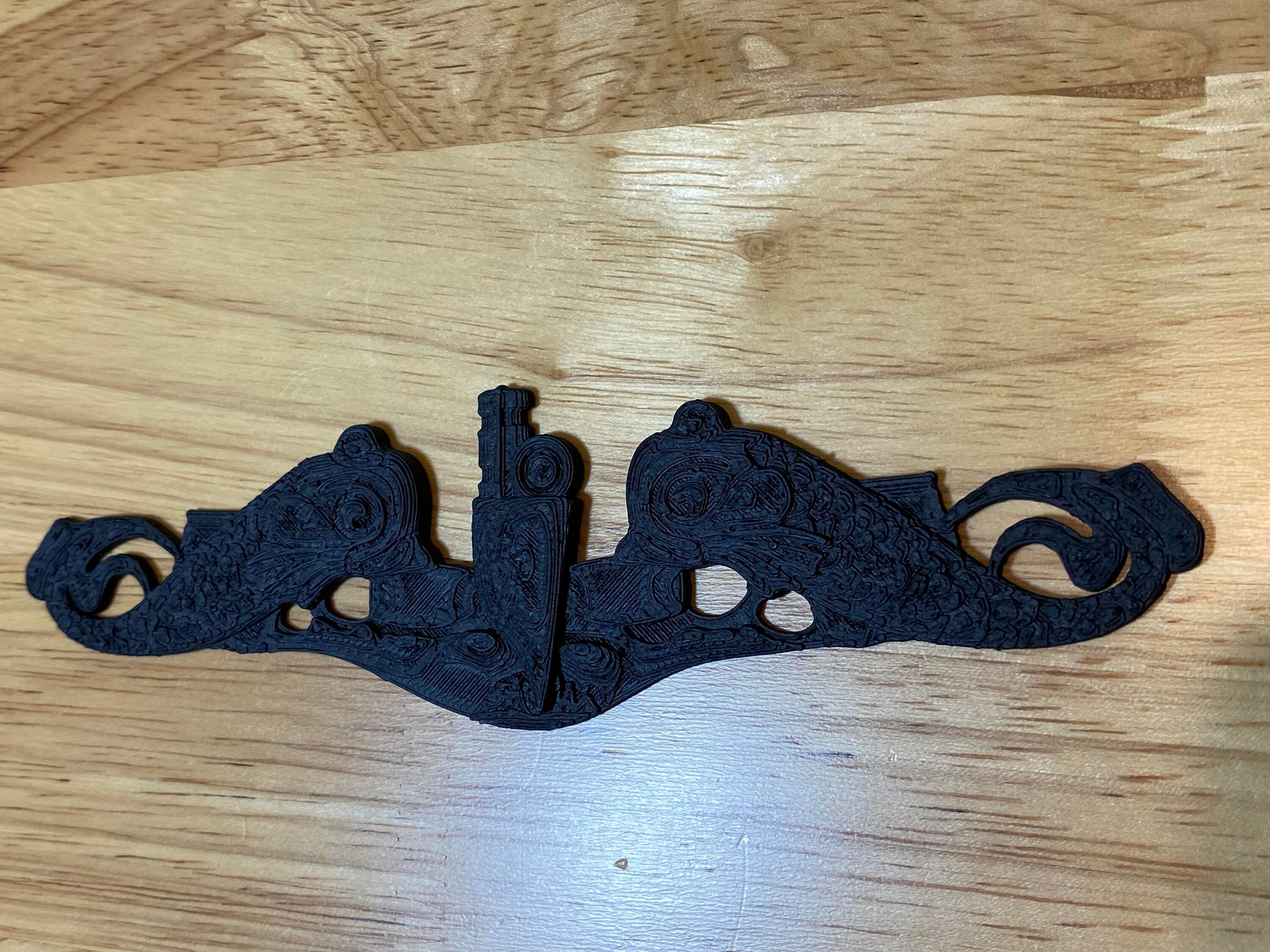 3D Printed USN Enlisted Submarine Dolphin Badge (6") Black - Etsy