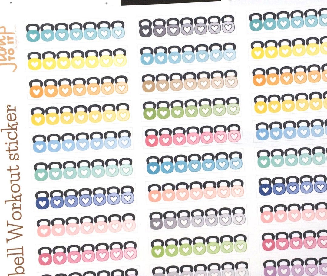 Kettlebell Workout Reminder Exercise Stickers (R-140) - Etsy