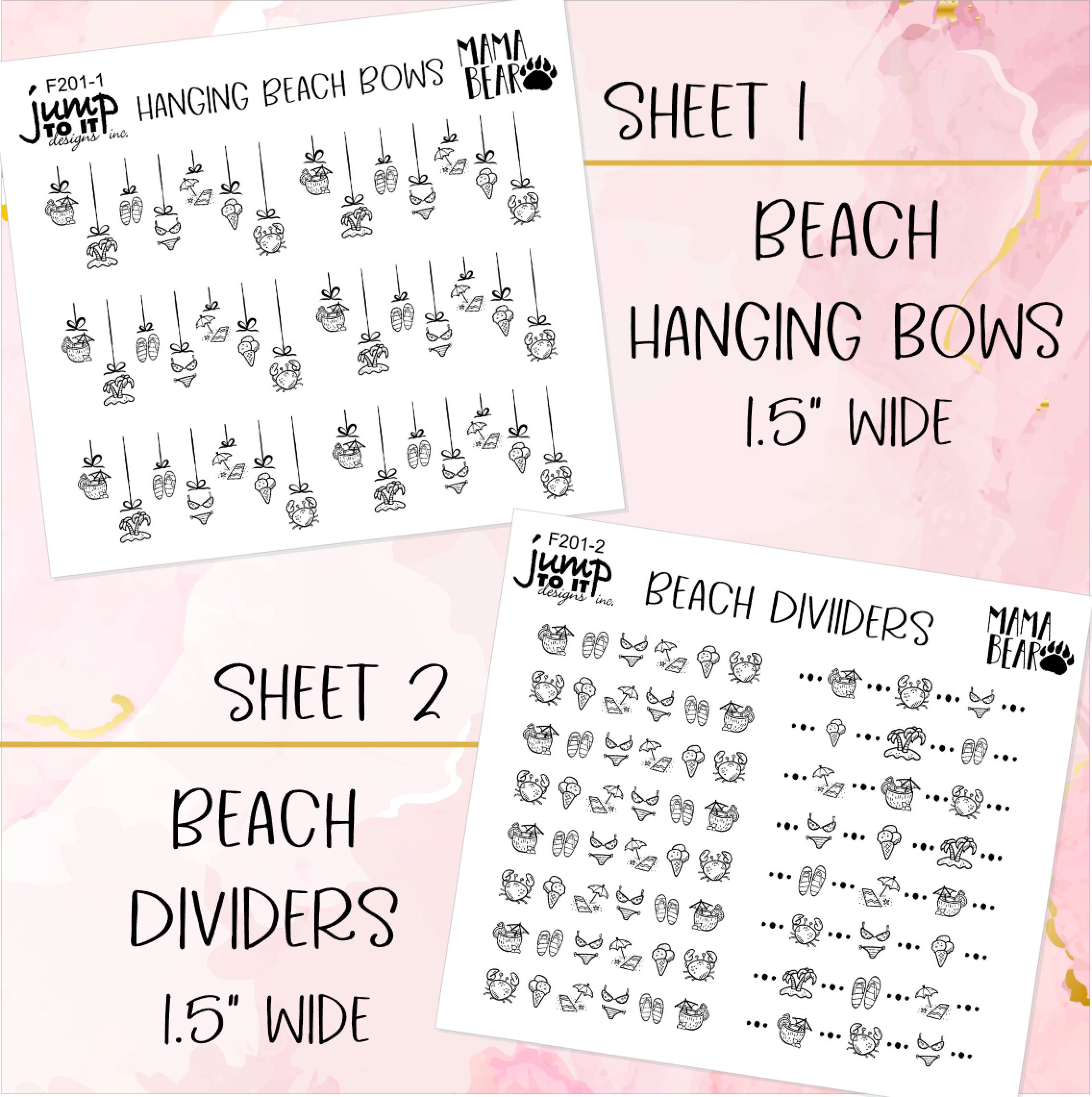 Foil Theme Collection • BEACH • Washi, Swags, Tabs, Deco (F-201) - Etsy