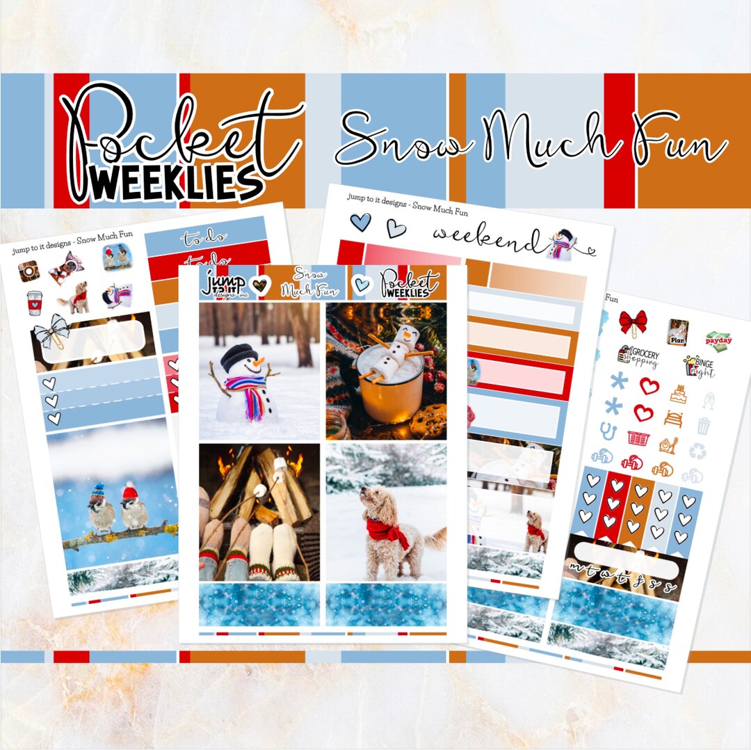 Snow Much Fun - POCKET Mini Weekly Kit Planner Stickers - Etsy