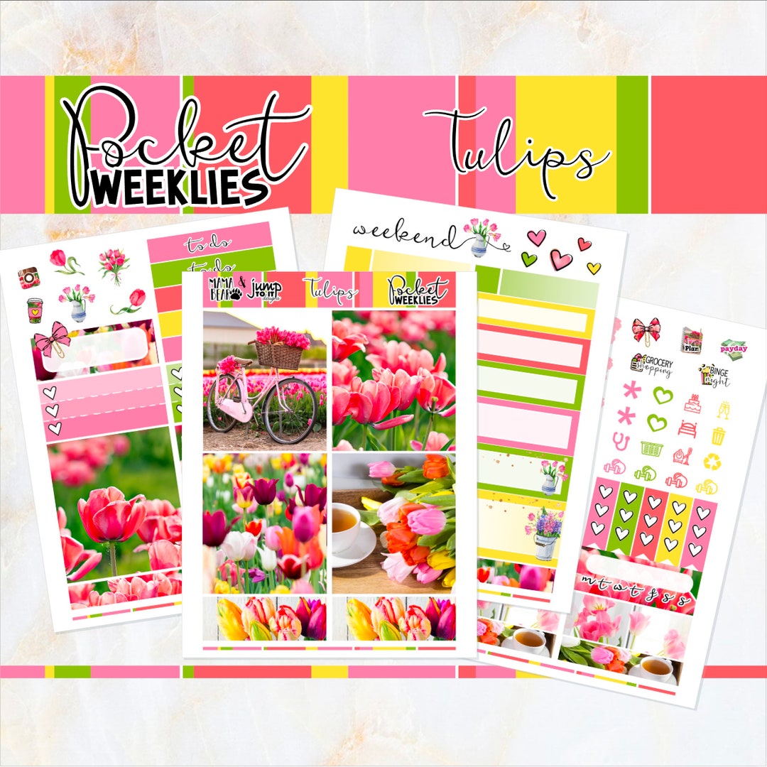 Tulips - POCKET Mini Weekly Kit Planner Stickers - Etsy