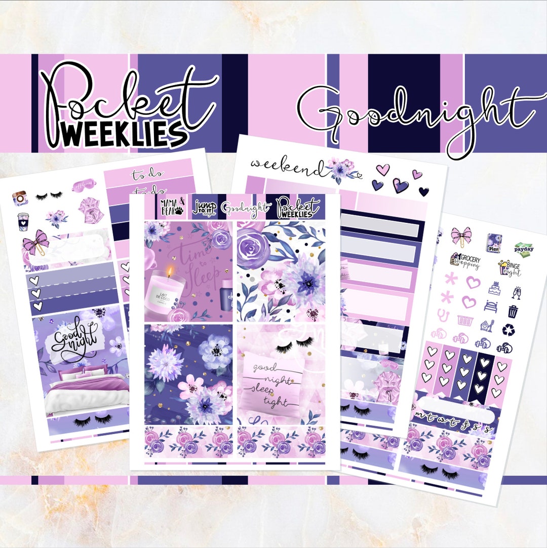 Goodnight - POCKET Mini Weekly Kit Planner Stickers - Etsy