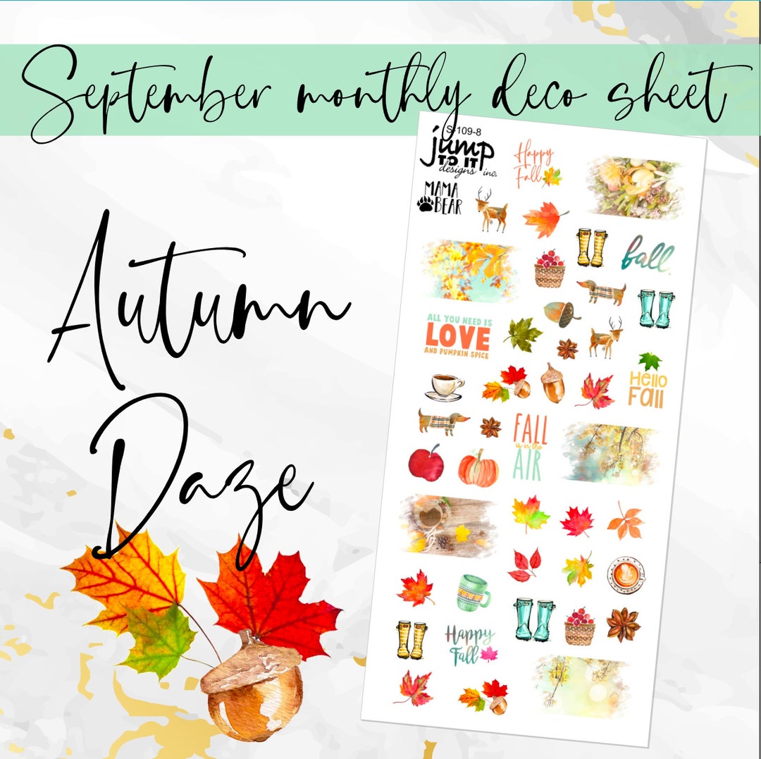 September Autumn Daze Deco Sheet - Planner Stickers (S-109-8) - Etsy