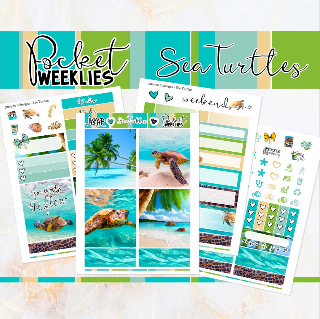Sea Turtles - POCKET Mini Weekly Kit Planner Stickers - Etsy