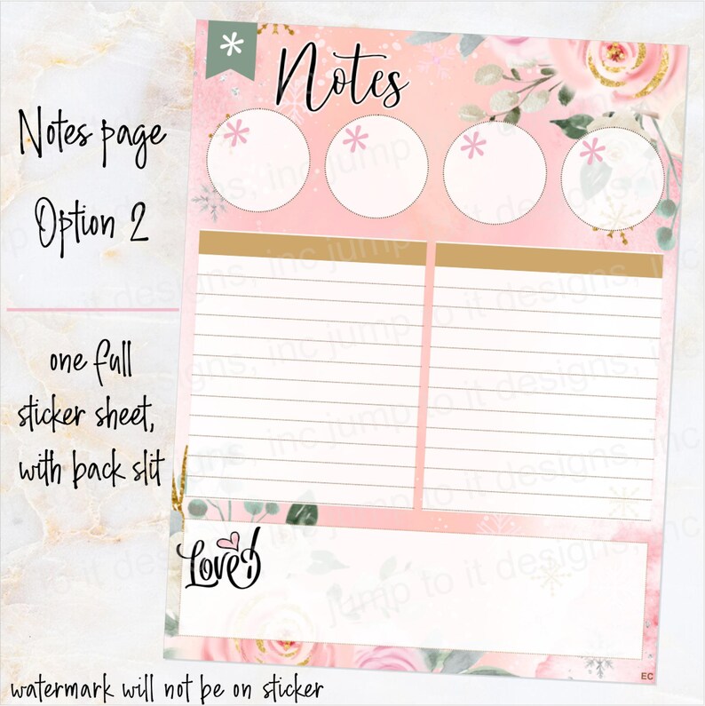 February Warm Hearts Notes Monthly Sticker -25/26 Erin Condren Vertical ...