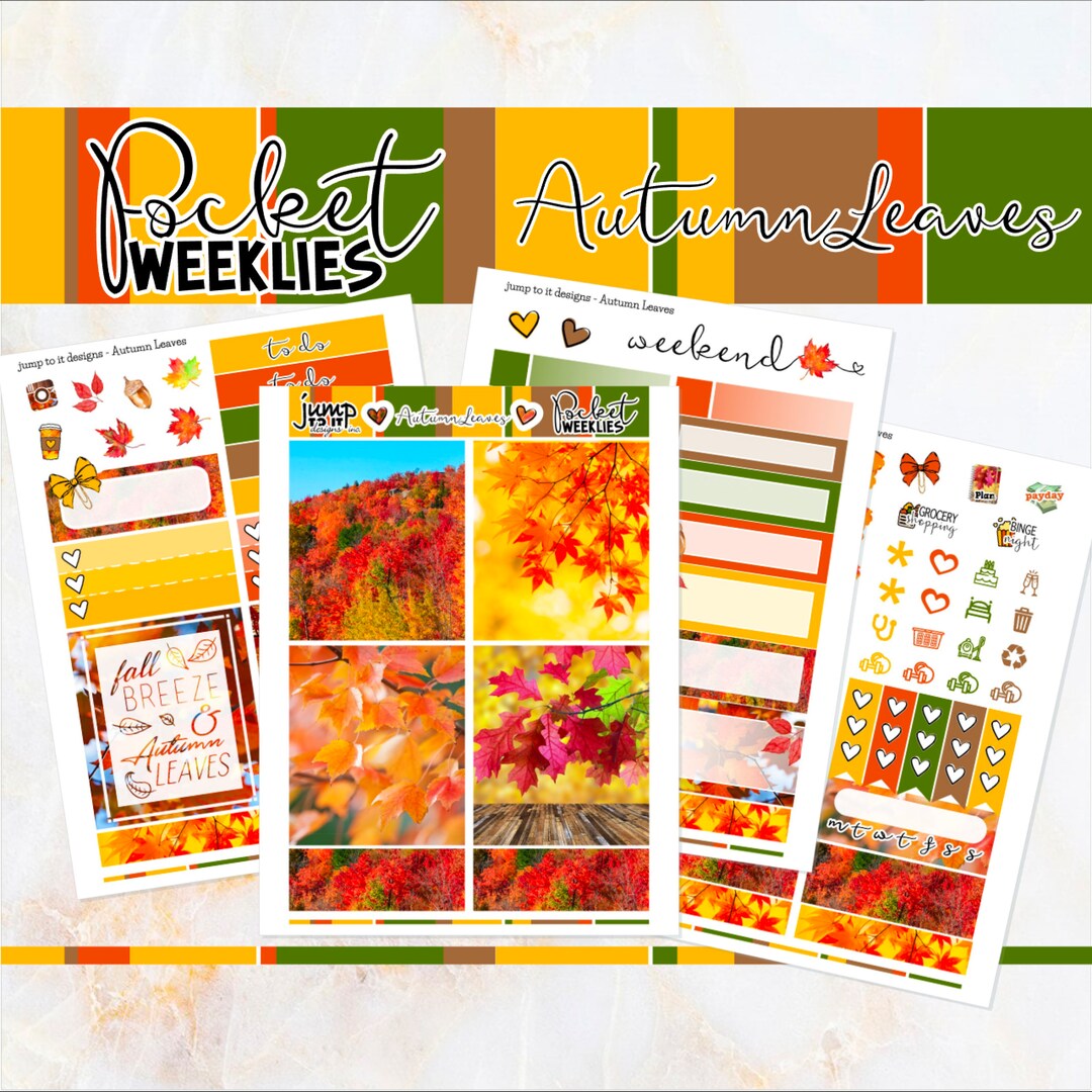 Autumn Leaves- POCKET Mini Weekly Kit Planner Stickers - Etsy