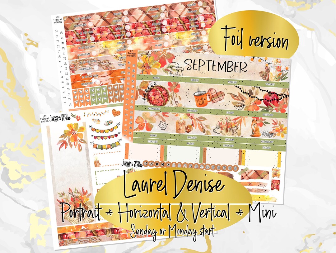 New Release Sweet September Laurel Denise Planner Stickers Portrait ...