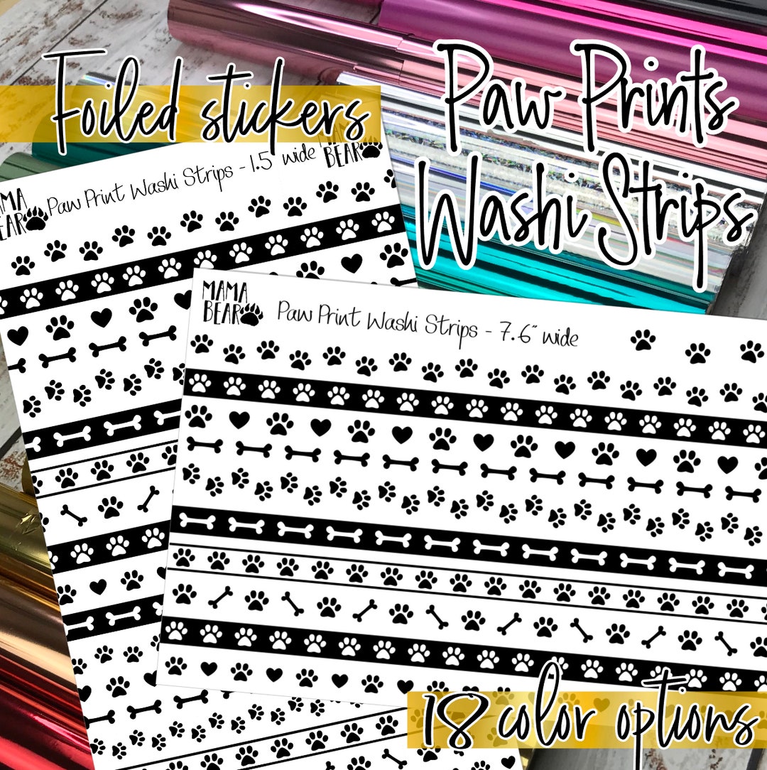 Foil Washi PAW PRINTS Strips Dog Cat Pet (F-184-8/9) - Etsy
