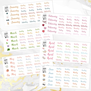 Monthly Planner MINI Kits - Whole Year 12 Months Jan-dec (S-137/8 Mini ...