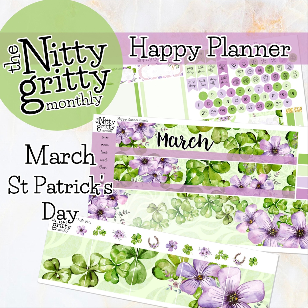 March St Patrick's Day - the Nitty Gritty Monthly - Happy Planner ...