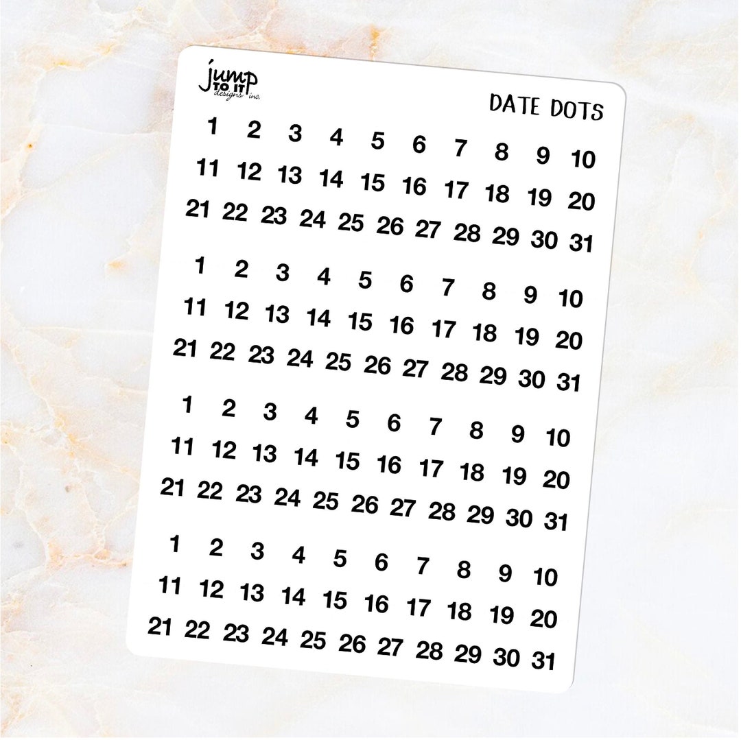 Day Date Dots Stickers (S-110-1) - Etsy